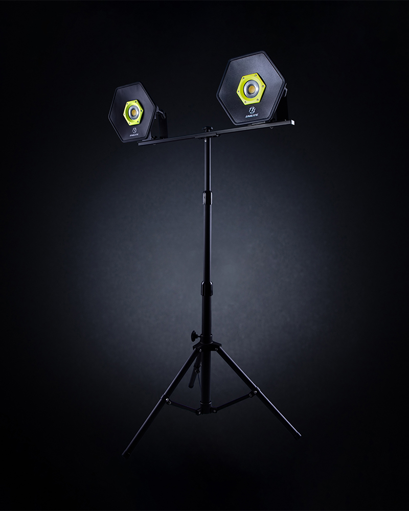 Site Light Tripod for Two LED Work Lights | TRIPOD-DBL | Unilite